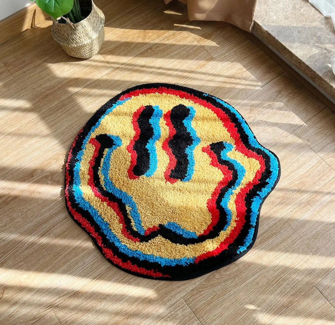 Trippy Smiley Face Rug - Etsy