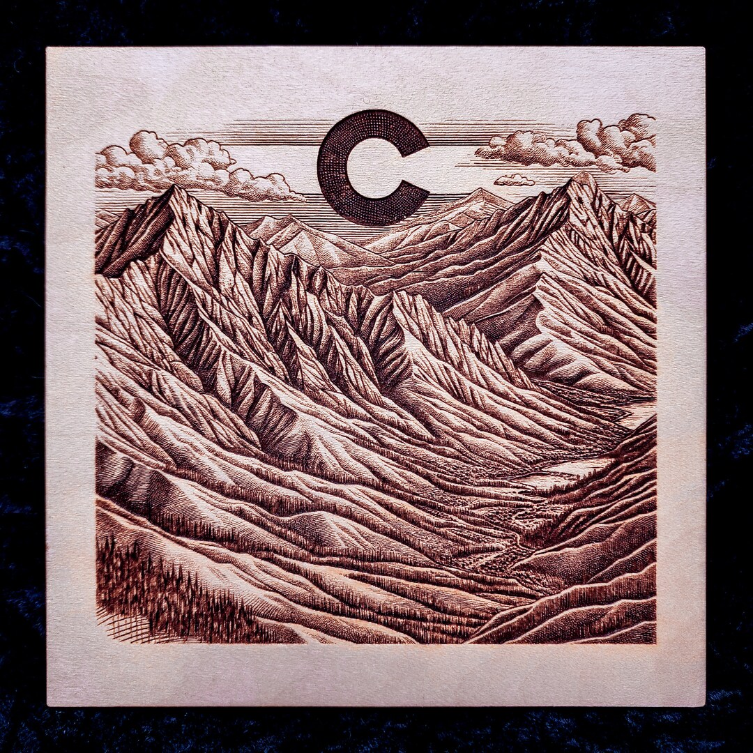 Majestic Colorado Peaks" - 6x6" Mountain Landscape Engraving With ...