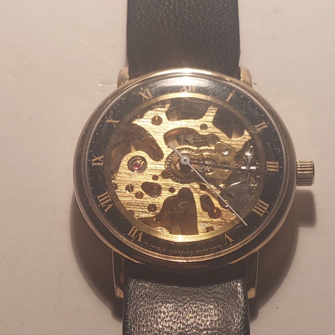 Swiss Skeleton Watch 17 Jewels - Etsy