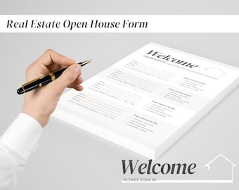 Editable Open House Sign-in Sheet, Realtor Open House Form, Real Estate ...