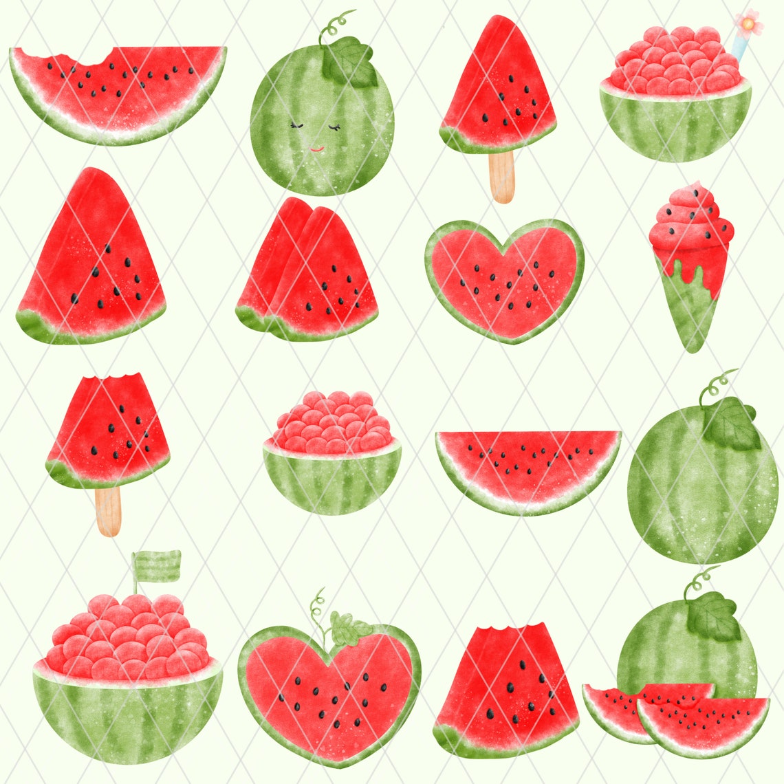 Watermelon Clipart, Watercolor Watermelon PNG, Summer Fruit Clipart ...