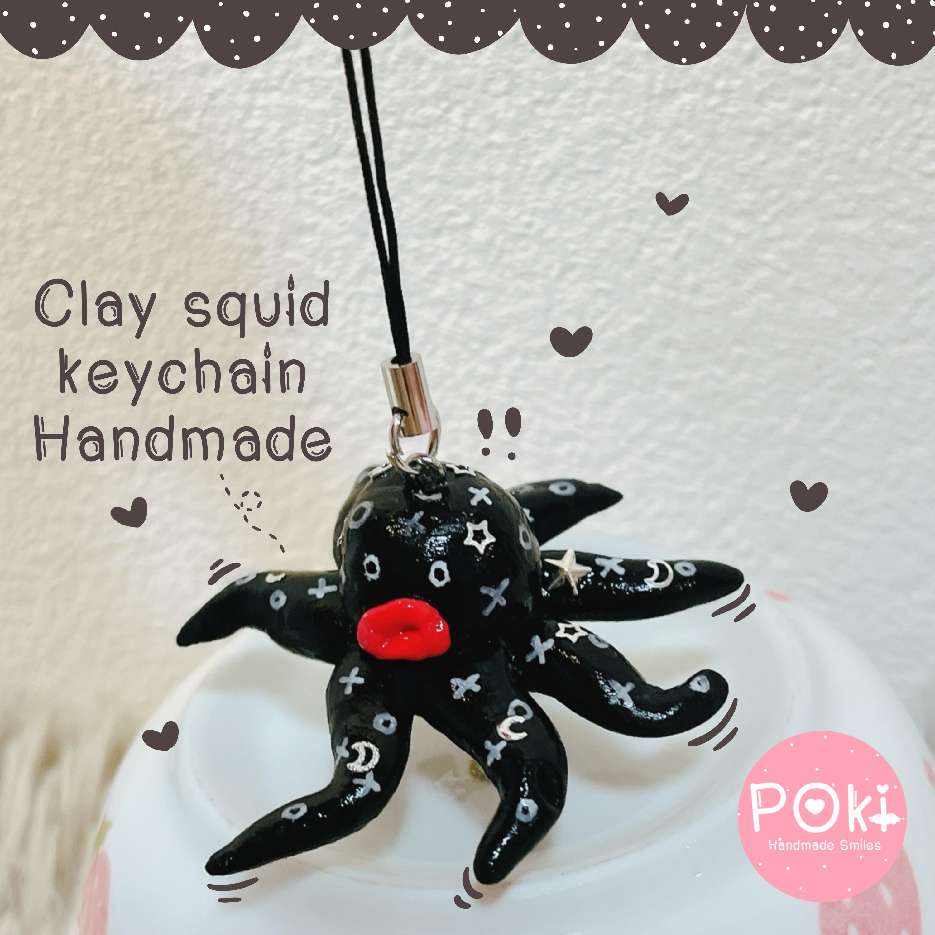 Handmade Clay Octopus Keychain | Cute Clay Keyring | Miniature Animal ...