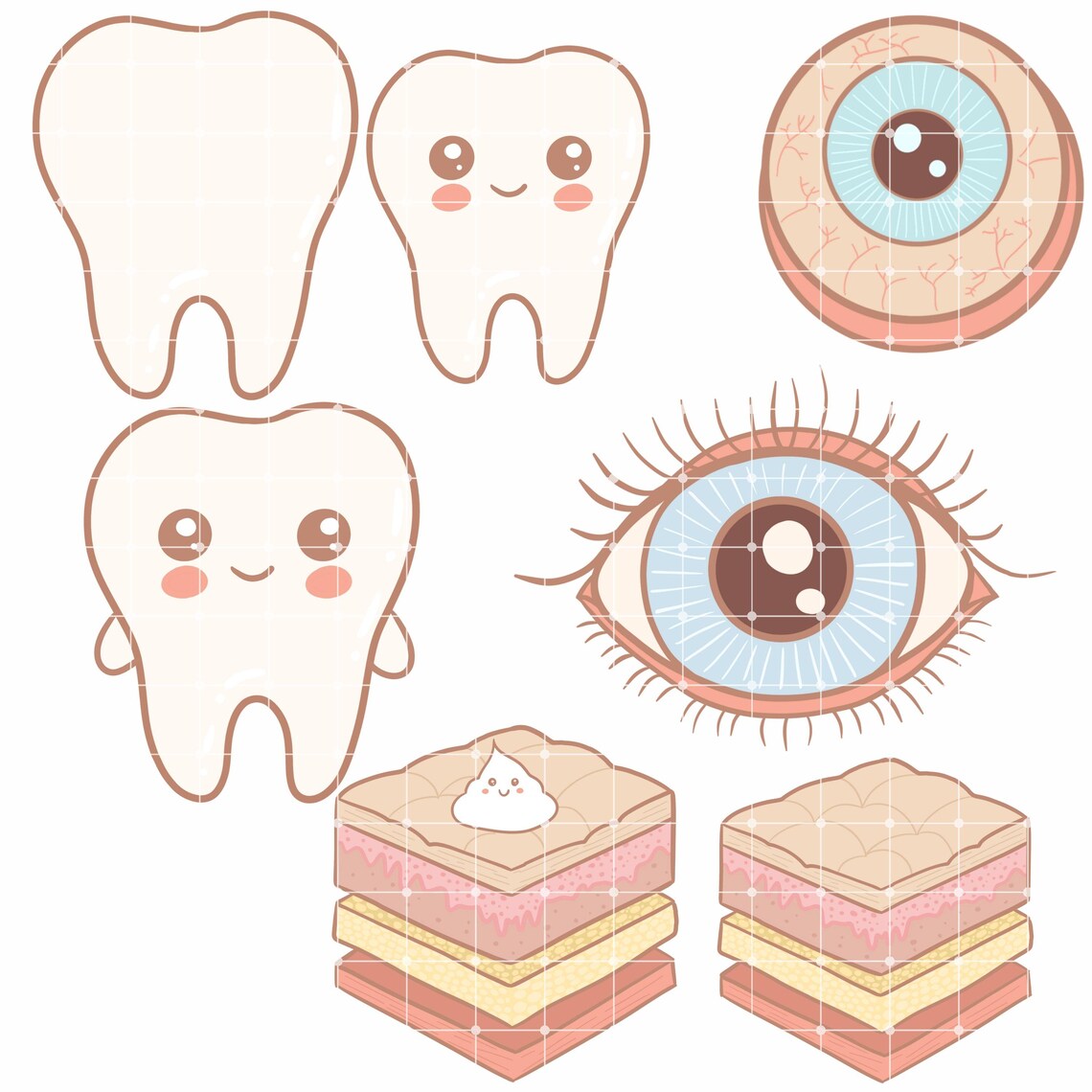 Cute Human Anatomy Clipart | Pastel Cartoon Body Organs PNG | Kawaii ...