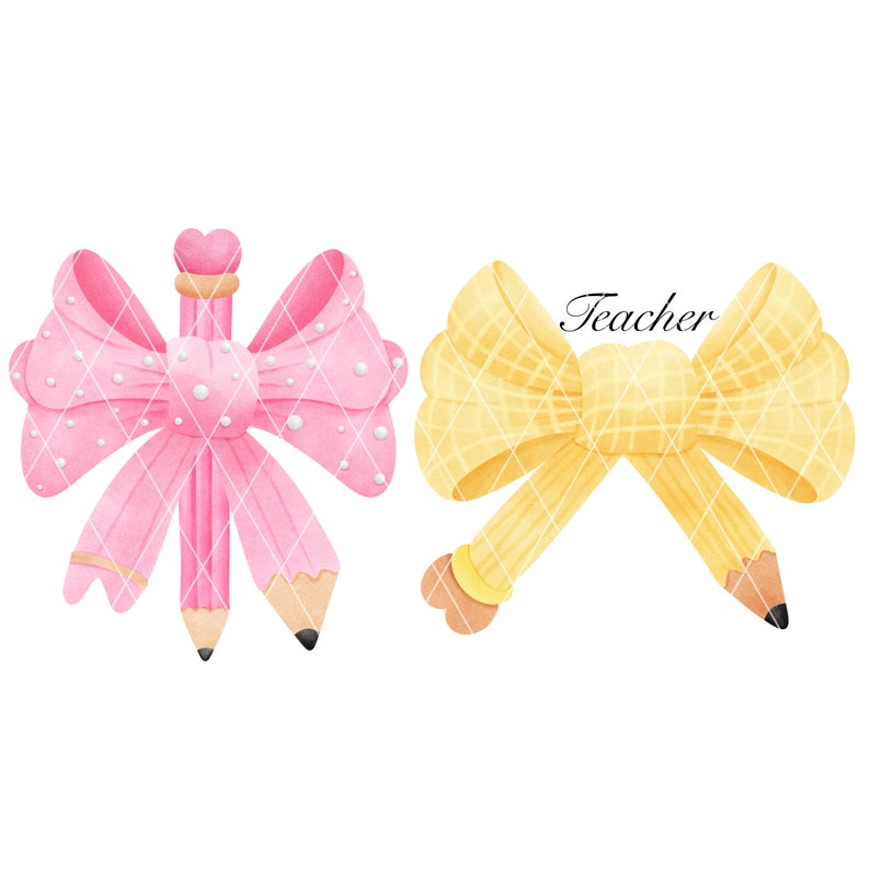 Coquette Pencil With Pink Bow PNG, Back to School PNG - Etsy