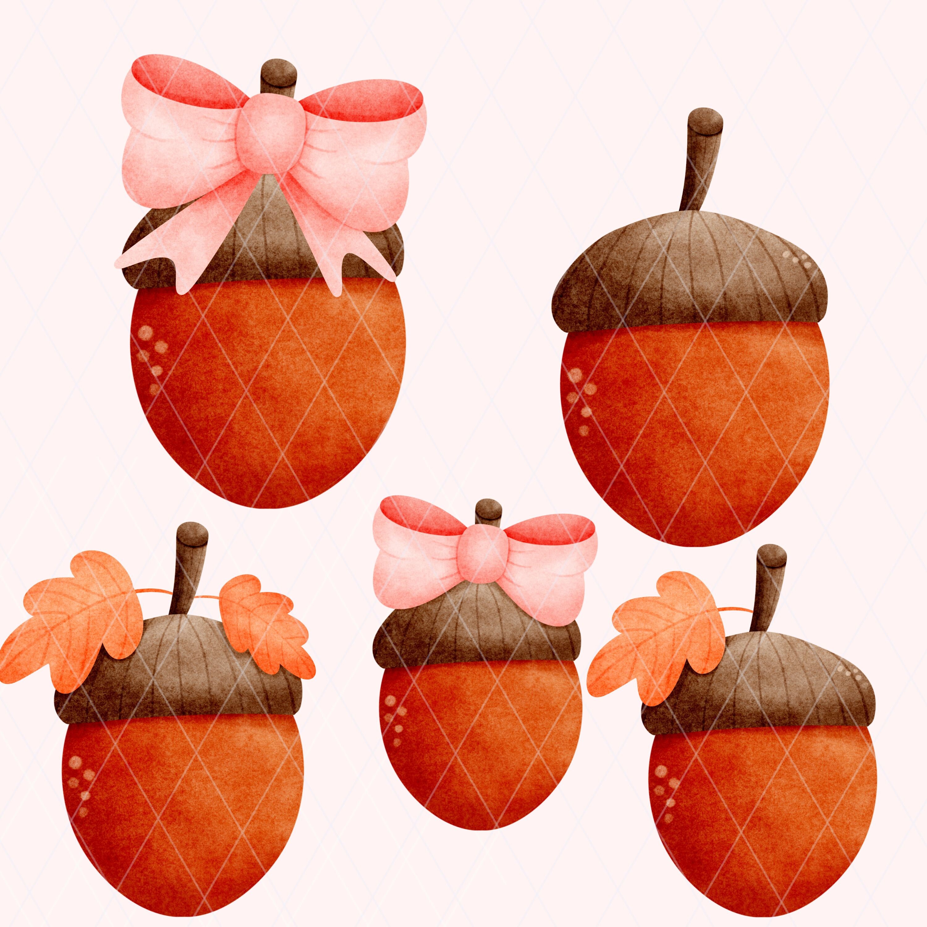Acorn Clipart, Watercolor Fall Leaves, Autumn Oak Clipart, Acorn ...