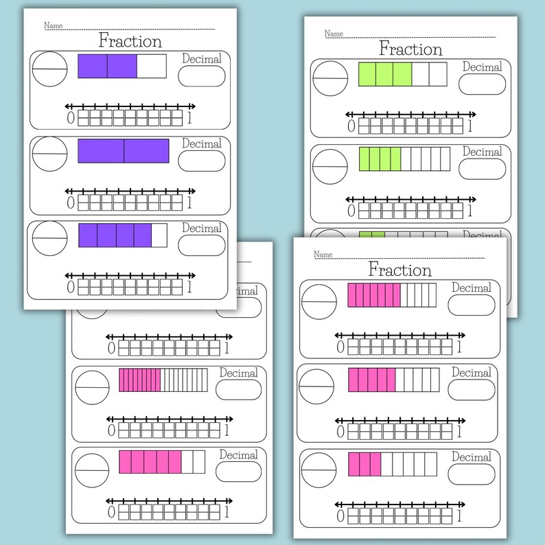 Decimal Fraction Anchor Chart Worksheet - Etsy