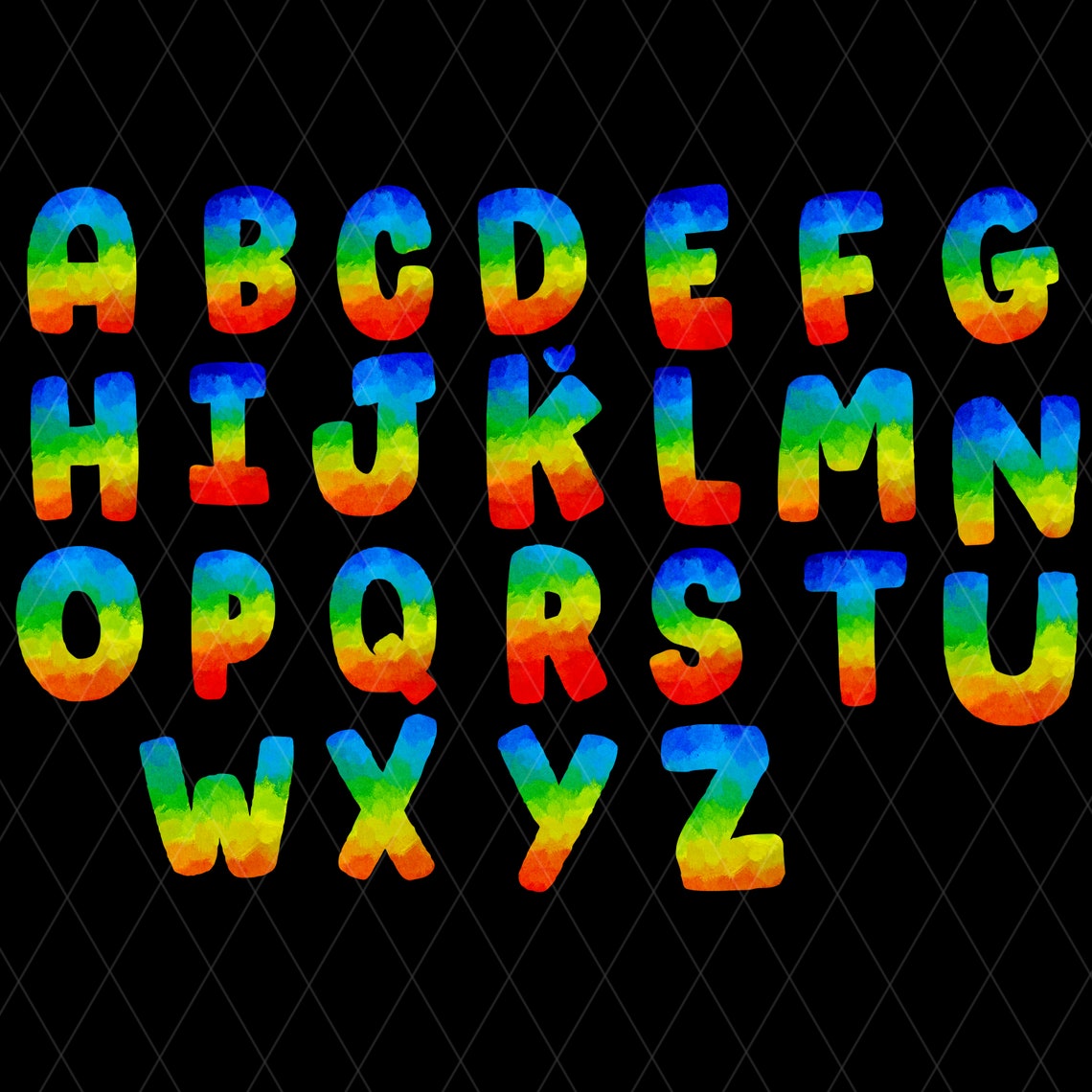 ABC Colorful English Letters ,alphabet PNG - Etsy