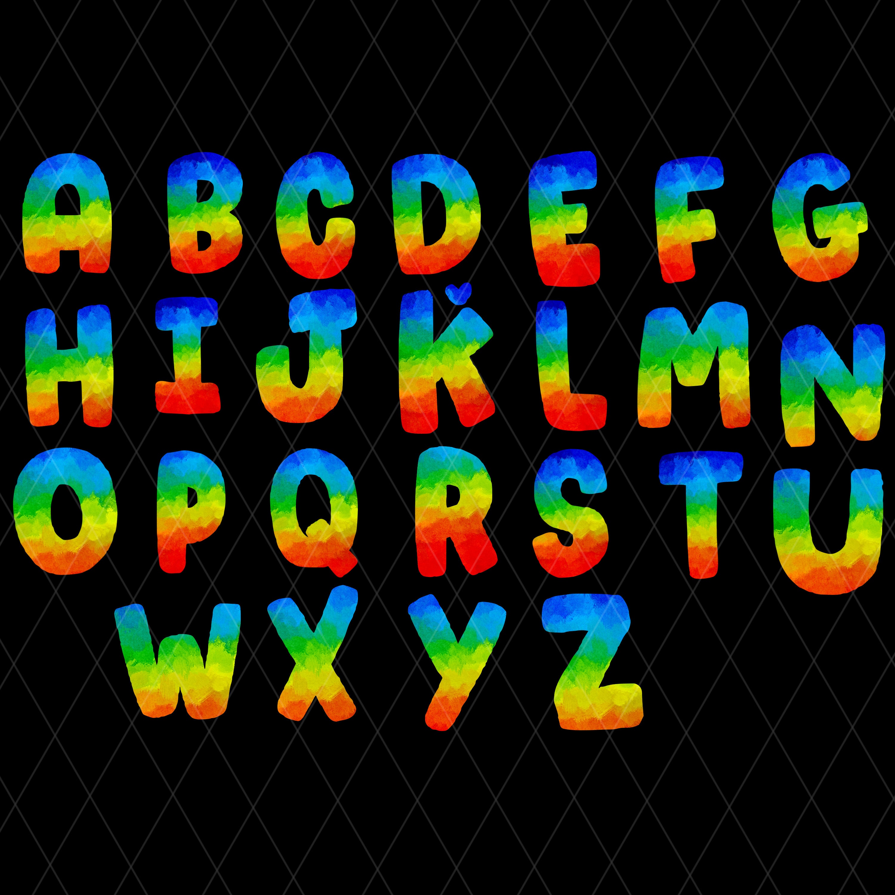 ABC Colorful English Letters ,alphabet PNG - Etsy