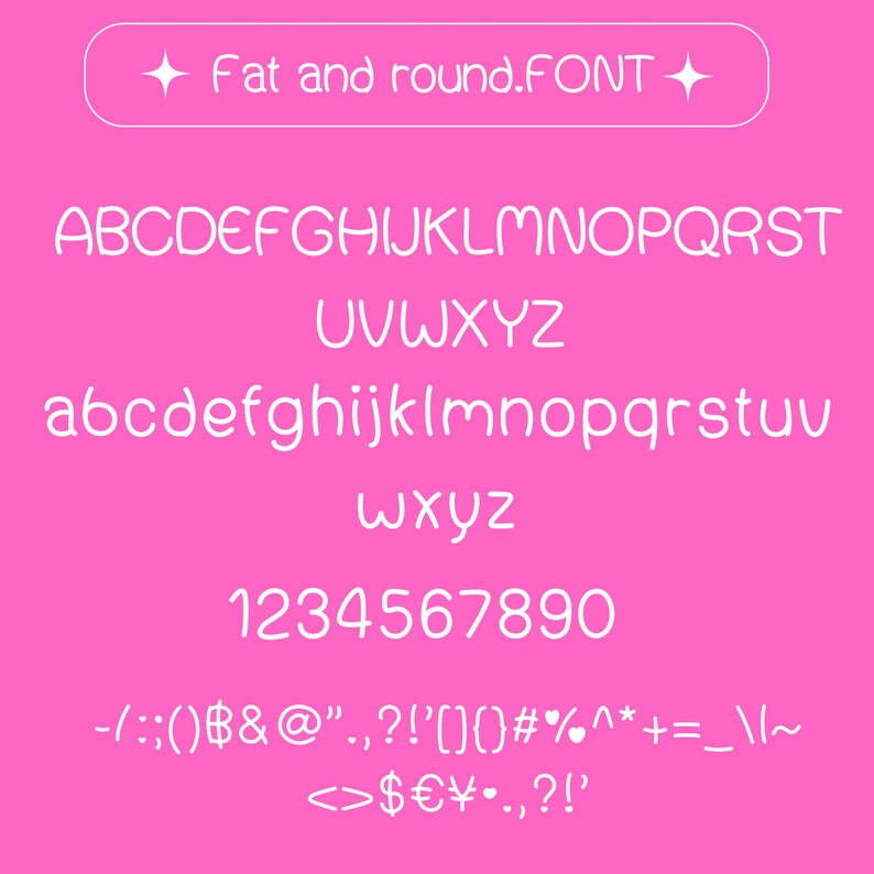 English Handwriting Font, Fat, Round, Cute - Etsy