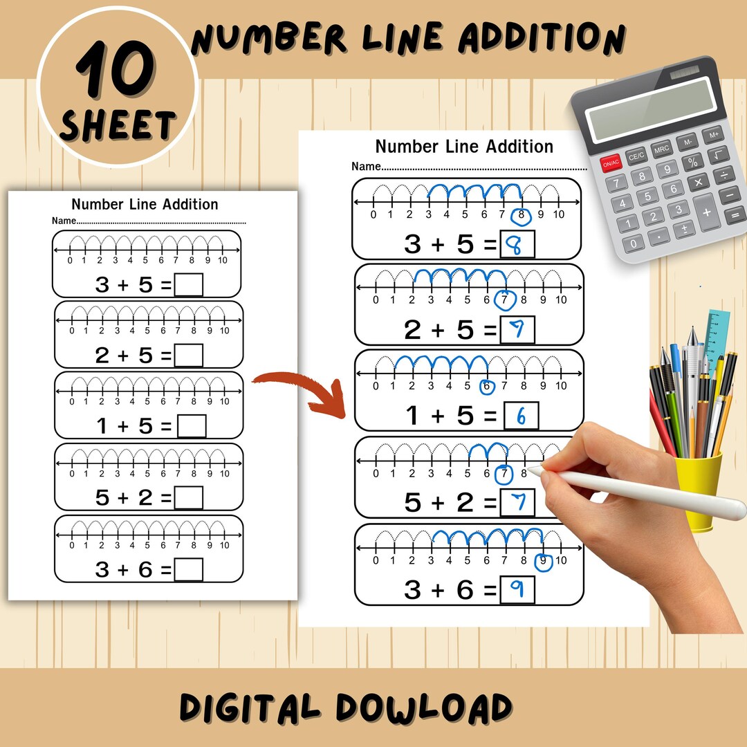 Number Line Addition Worksheets Kindergarten First Kindergarten ...