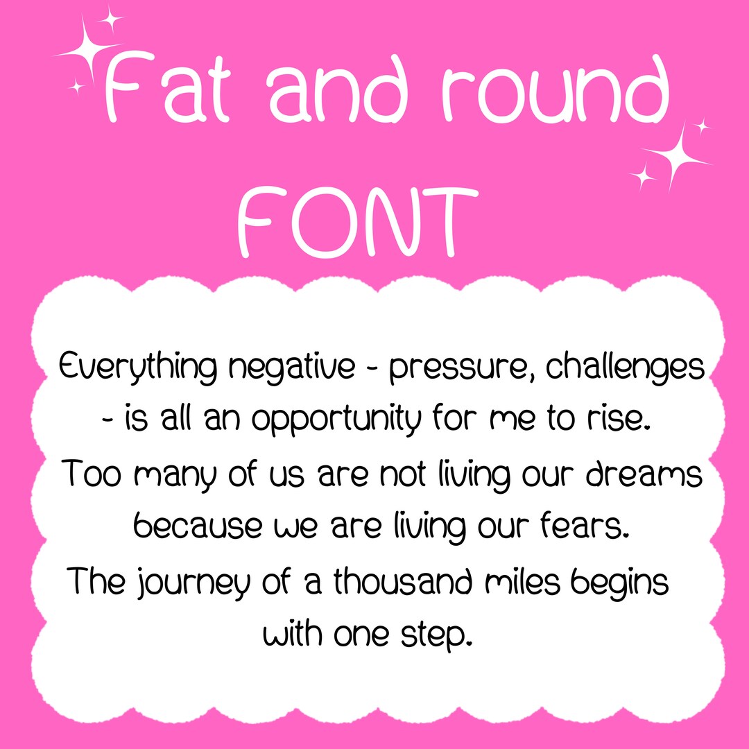 English Handwriting Font, Fat, Round, Cute - Etsy