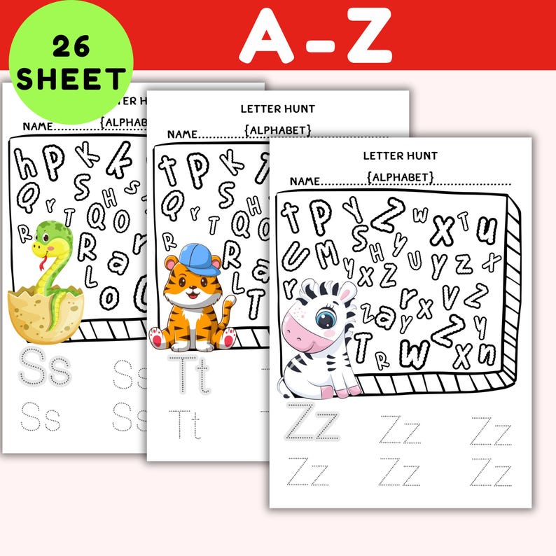 Alphabet Letter Hunt Worksheet for Kindergarten - Etsy