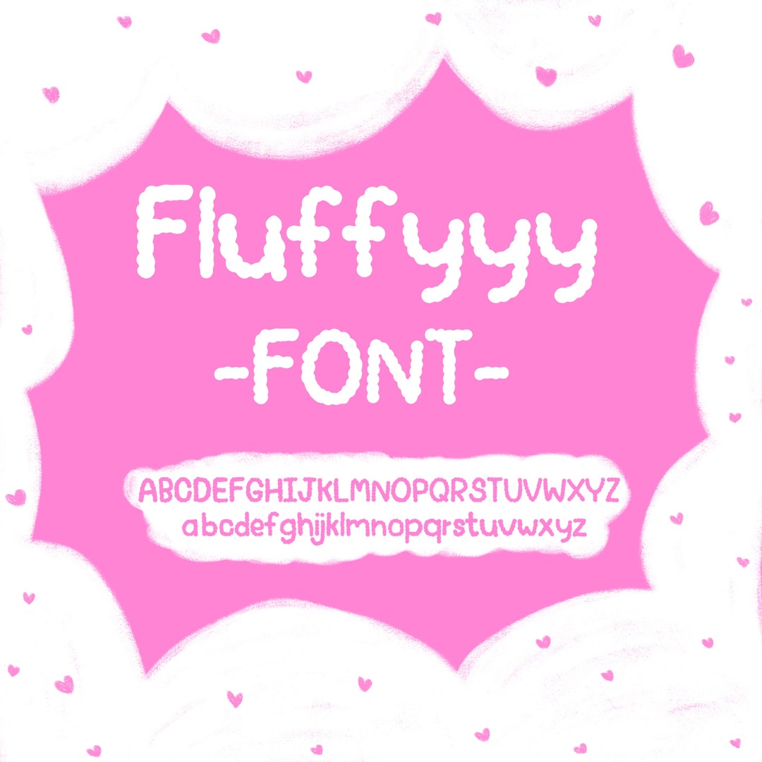 Fluffyyy Font, Handwriting, Fluffy Style, Cloud Ttf. - Etsy