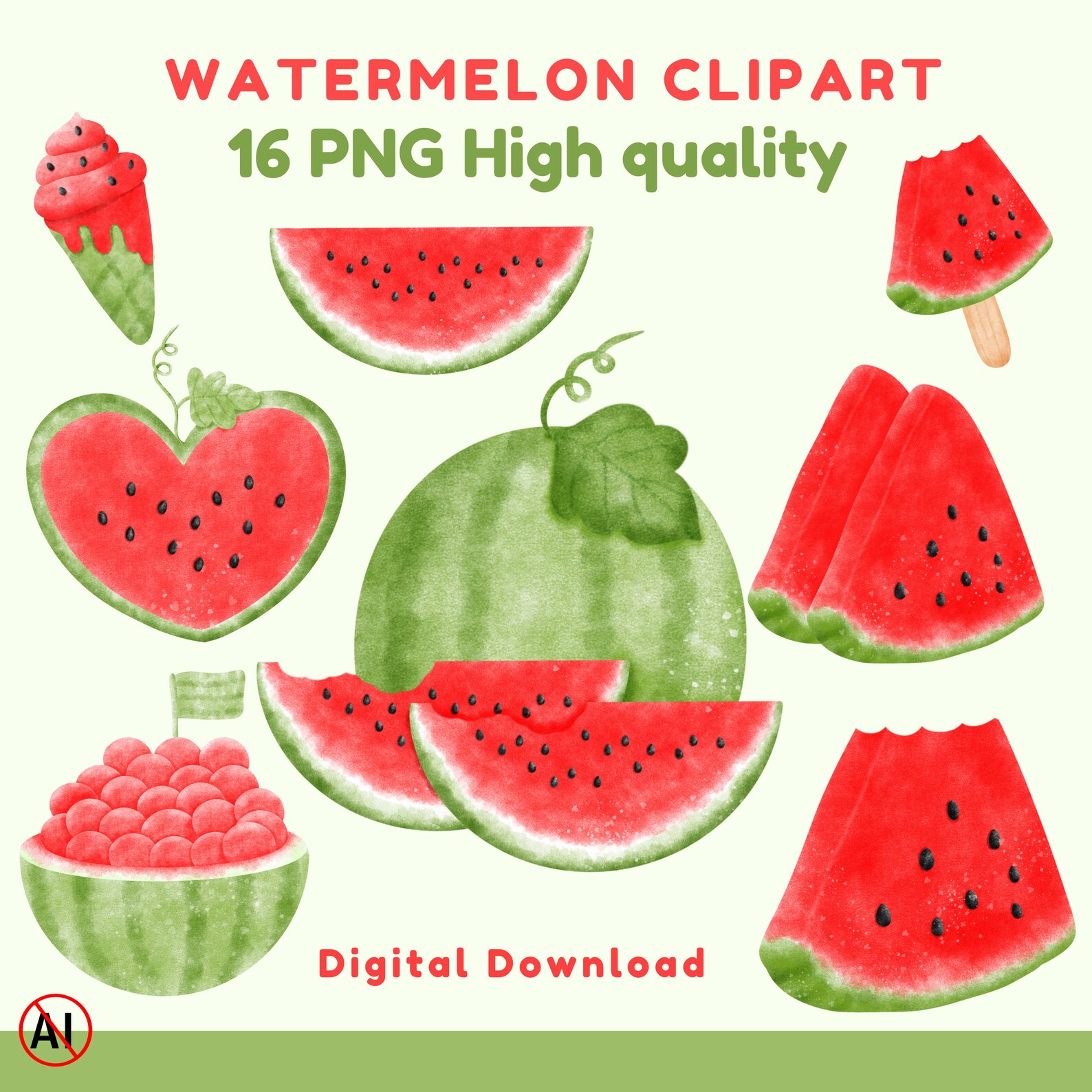 Watermelon Clipart, Watercolor Watermelon PNG, Summer Fruit Clipart ...