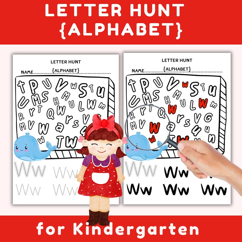Alphabet Letter Hunt Worksheet for Kindergarten - Etsy