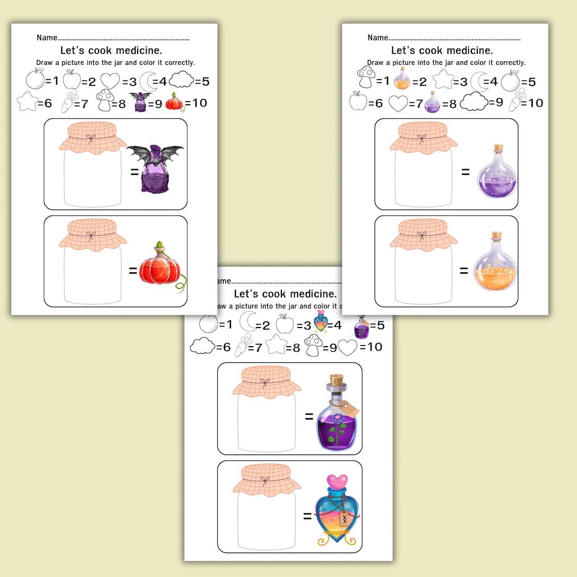Worksheet Addition Picture Puzzle 1-10, Math Logic Puzzles Addition ...
