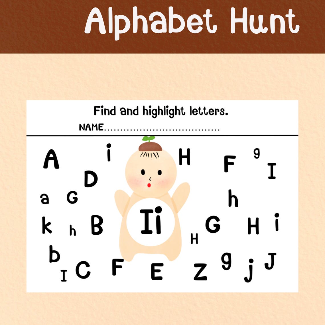 Alphabet Hunt Worksheets Find and Highlight the Letter A-z,matching ...