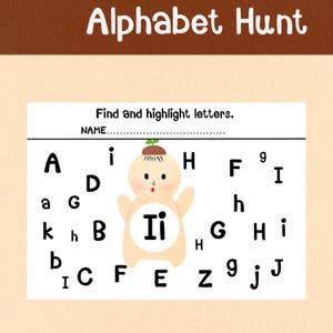 Alphabet Hunt Worksheets Find and Highlight the Letter A-z,matching ...