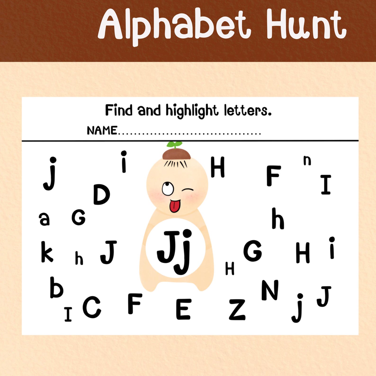 Alphabet Hunt Worksheets Find and Highlight the Letter A-z,matching ...