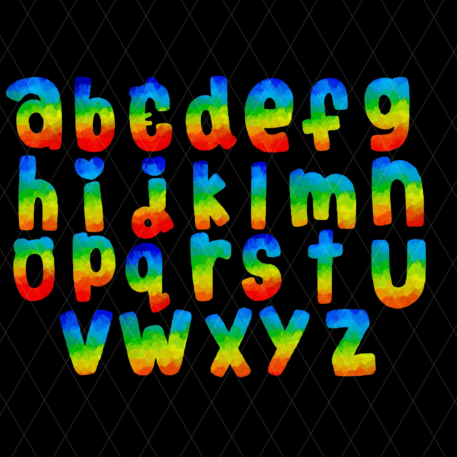 ABC Colorful English Letters ,alphabet PNG - Etsy