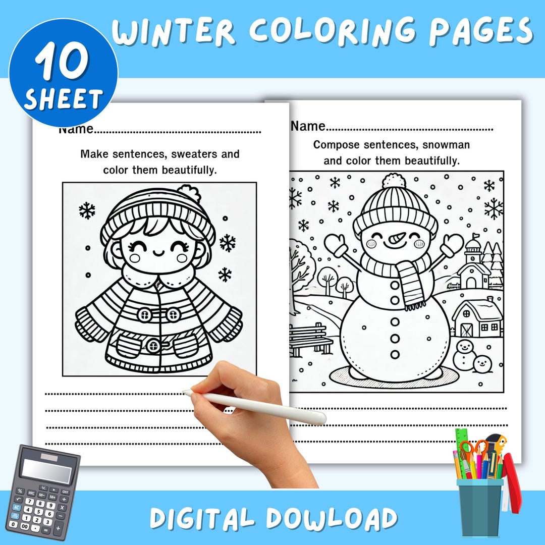 Winter Activities Kindergarte Winter Coloring Pages and Compose ...