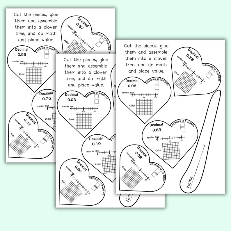 St. Patrick's Day Crafts Math Decimals Fractions Place Value - Etsy