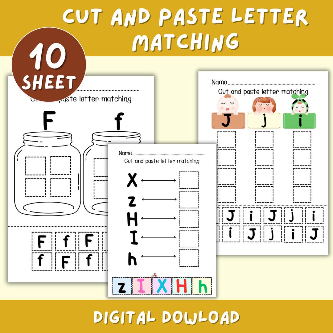 Cut and Paste Letter Matching| Alphabet Letter Match - Etsy
