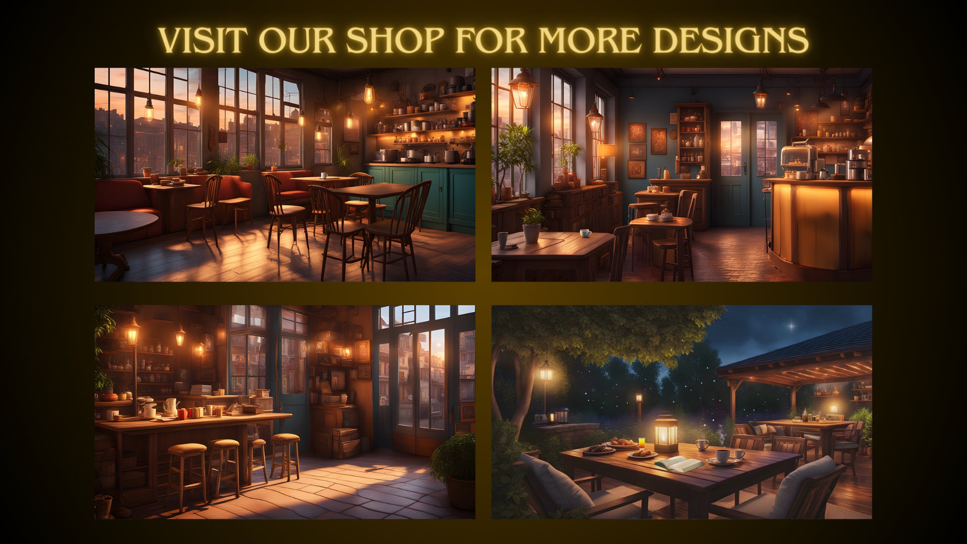 Cozy Neighborhood Coffee Shop Animated Desktop Background Video for ...