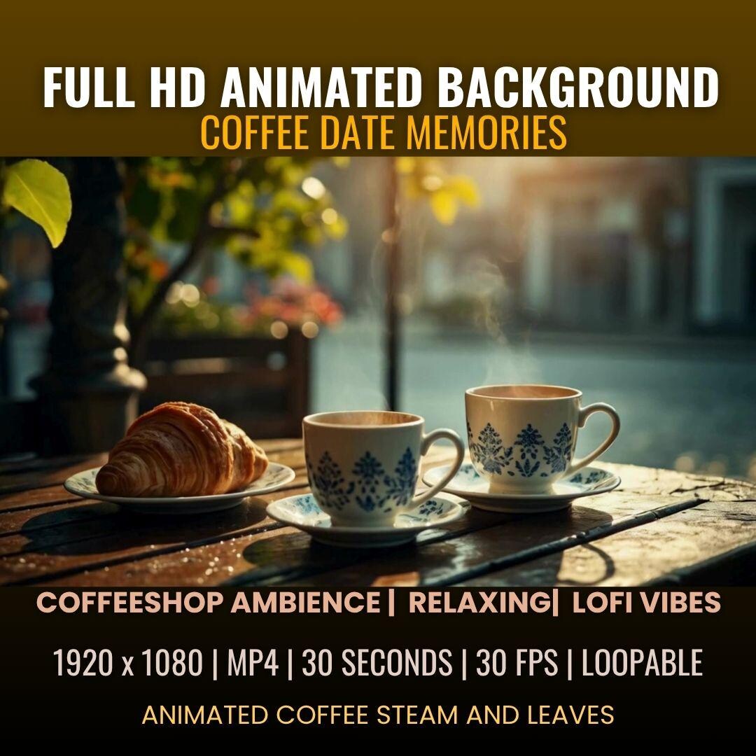 Cozy Cafe Animated Background: Lofi Coffee Date Ambience (digital ...