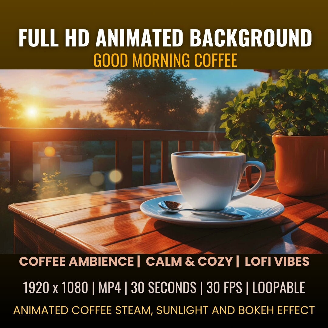Animated Coffee Desktop Background, Lofi Cozy Ambience (digital ...