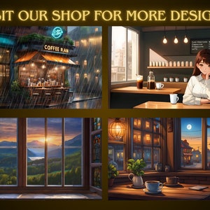 Coffee Night Out Animated Desktop Background Videos for Vtuber, Lofi ...