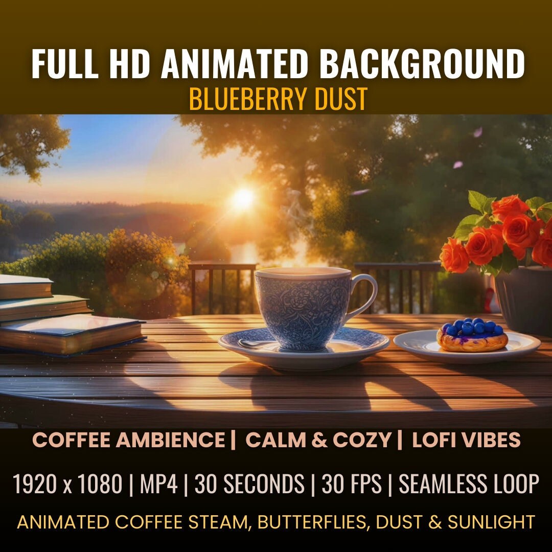 Blueberry Dust Animated Desktop Background for Vtuber, Lofi, Cozy ...