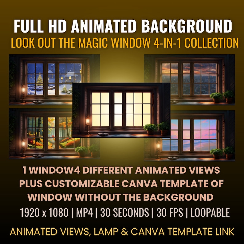 Look Out the Magic Window Collection PLUS Canva Template of Animated ...