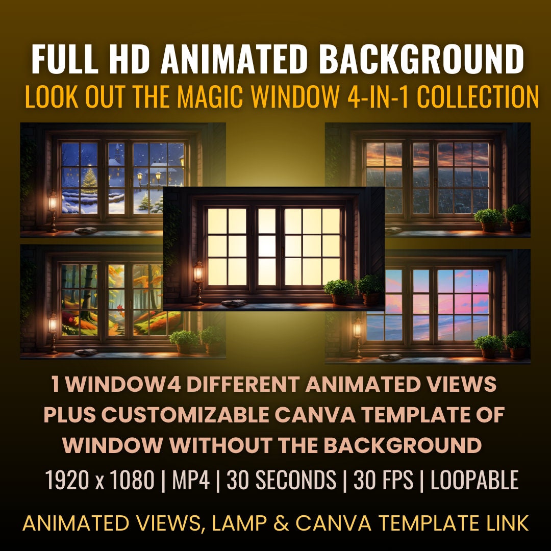 Look Out the Magic Window Collection PLUS Canva Template of Animated ...