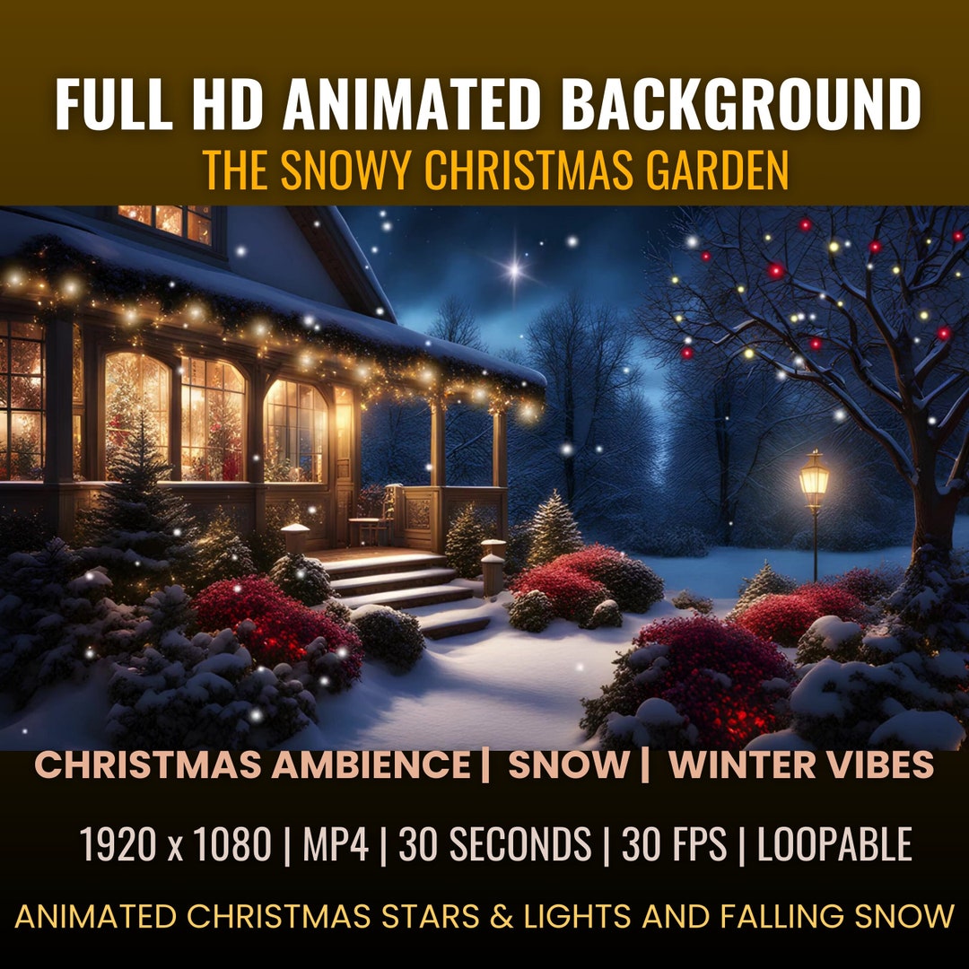 Snowy Christmas Garden Animated Background Videos for Vtubers - Etsy