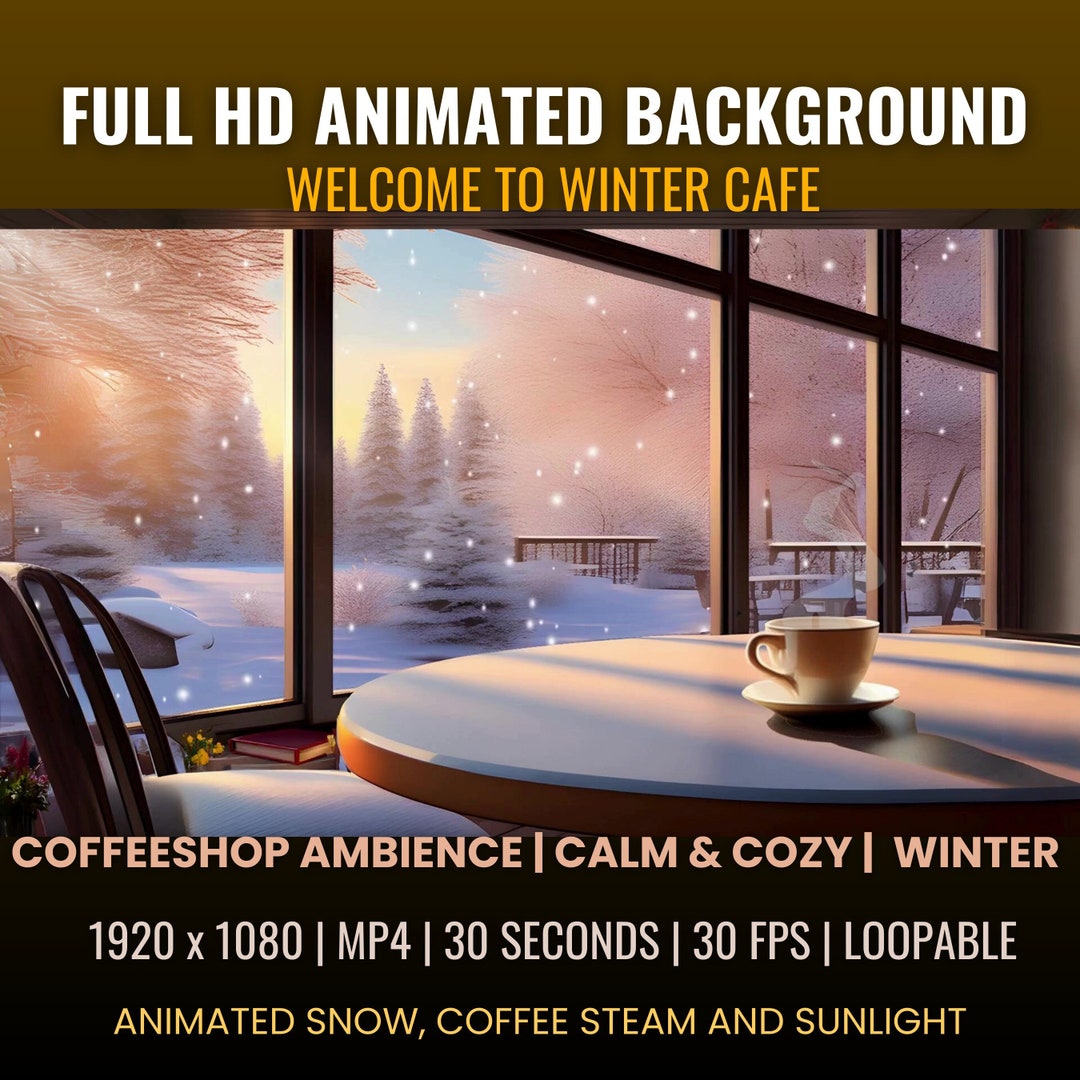 Winter Cafe Animated Desktop Background Videos for Vtuber, Lofi Videos ...
