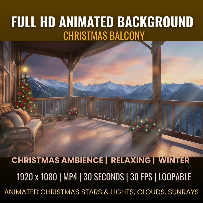 Christmas Balcony Animated Background Video for Vtubers, Lofi Videos ...