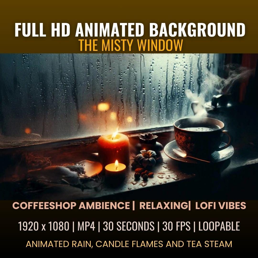 The Misty Window Animated Rain Desktop Background Videos for Vtuber ...