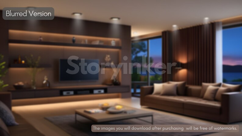 The Cozy Brown Living Room Static Virtual Background for Zoom, Skype ...