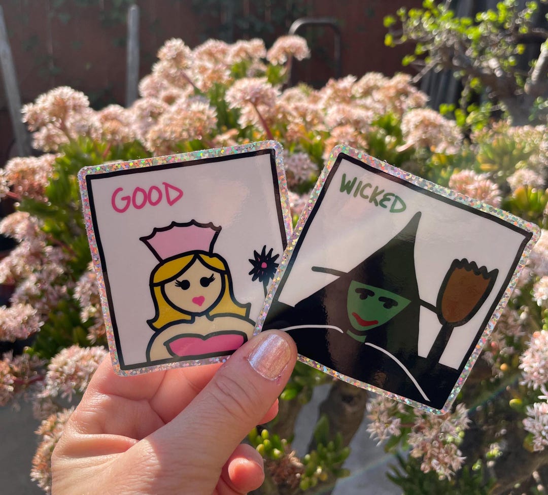 Sticker Duo: Wicked and Good Witch Stickers With Glitter Border ...