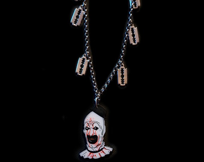 Terrifier; Art the Clown Razor Blade Necklace - Etsy