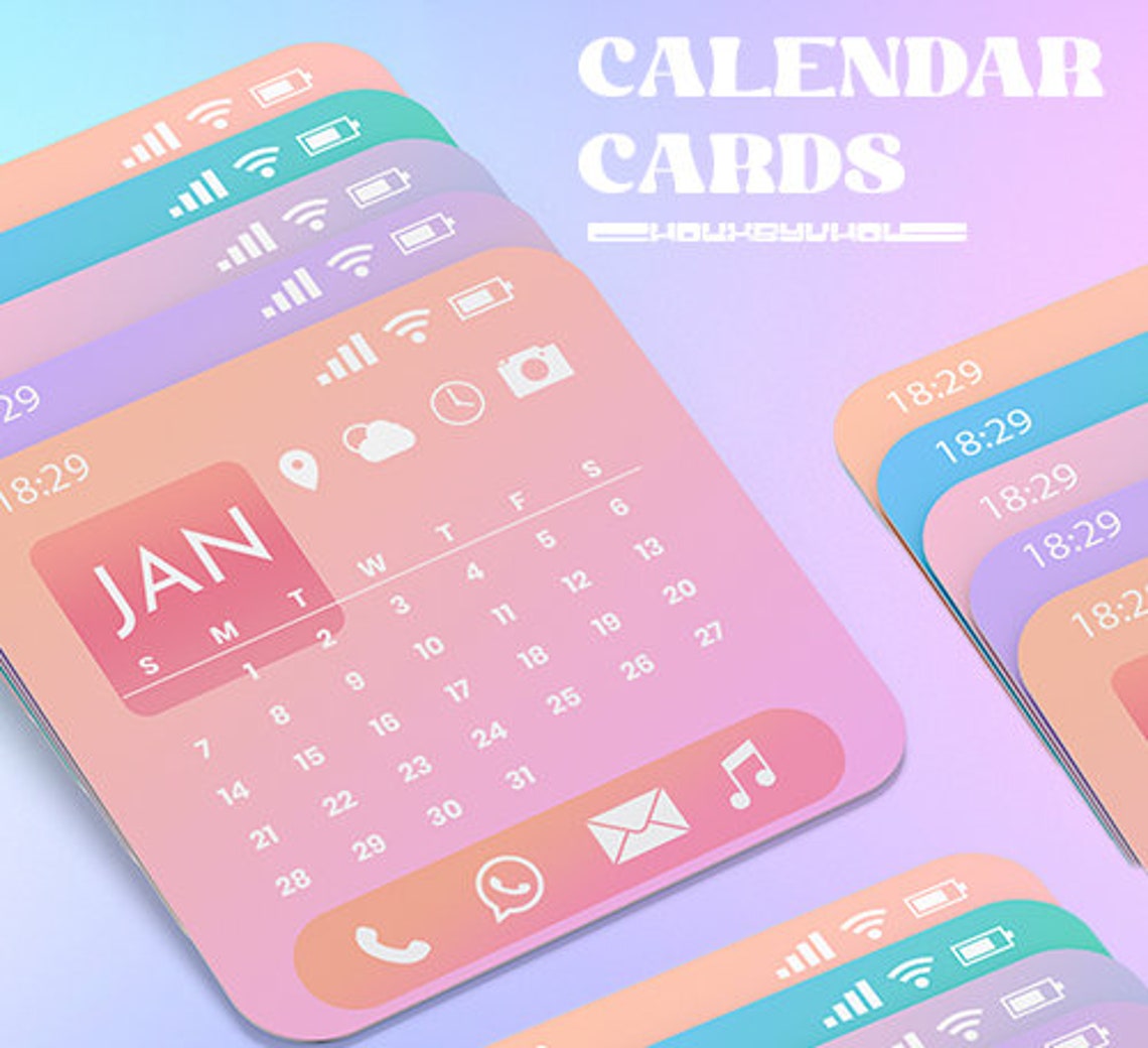 2024 Calendar Printable Cards Digital File for Christmas Gift, Bookmark ...