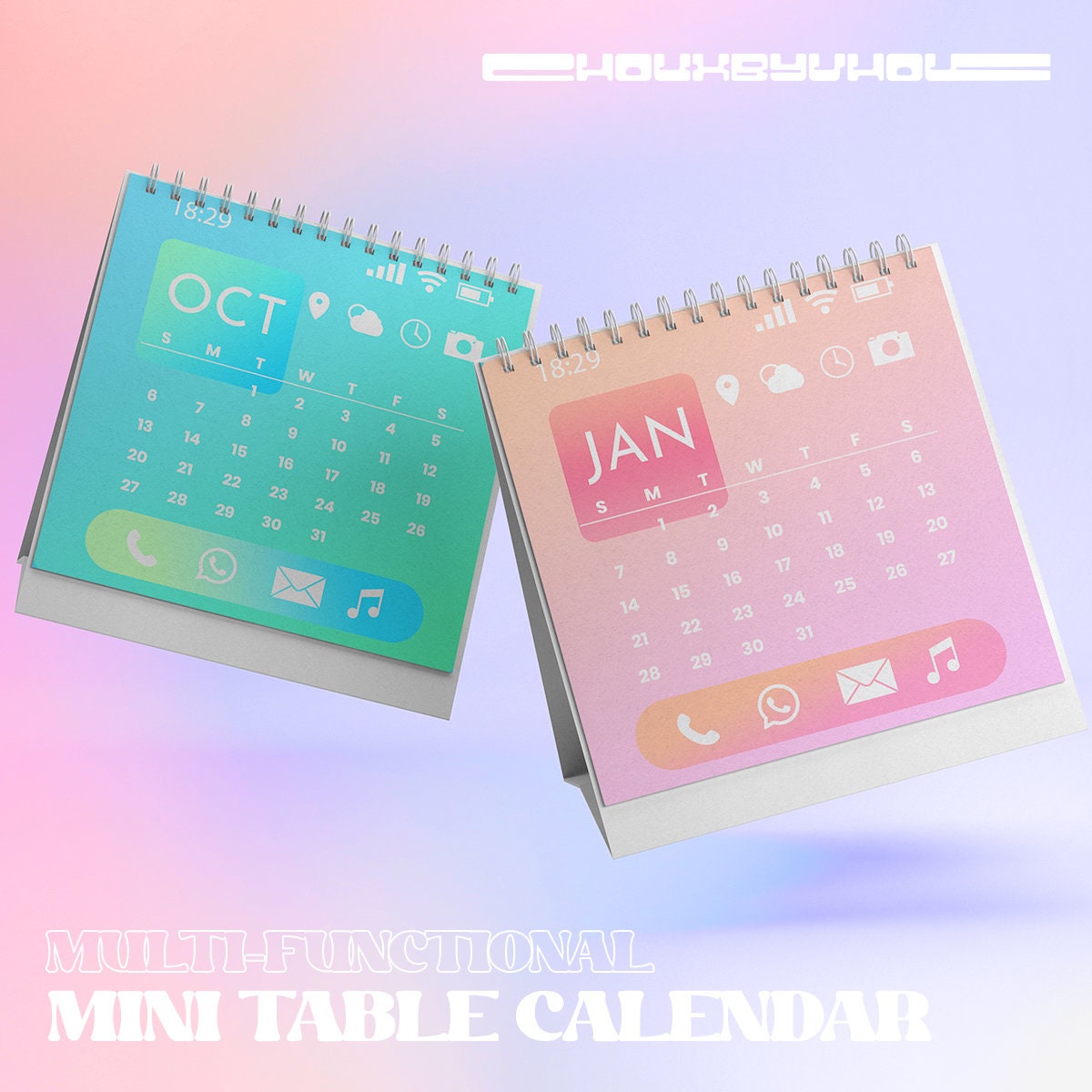 2024 Calendar Printable Cards Digital File for Christmas Gift, Bookmark ...