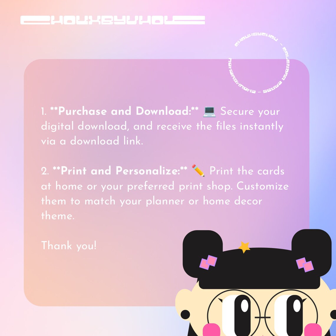 2024 Calendar Printable Cards Digital File for Christmas Gift, Bookmark ...