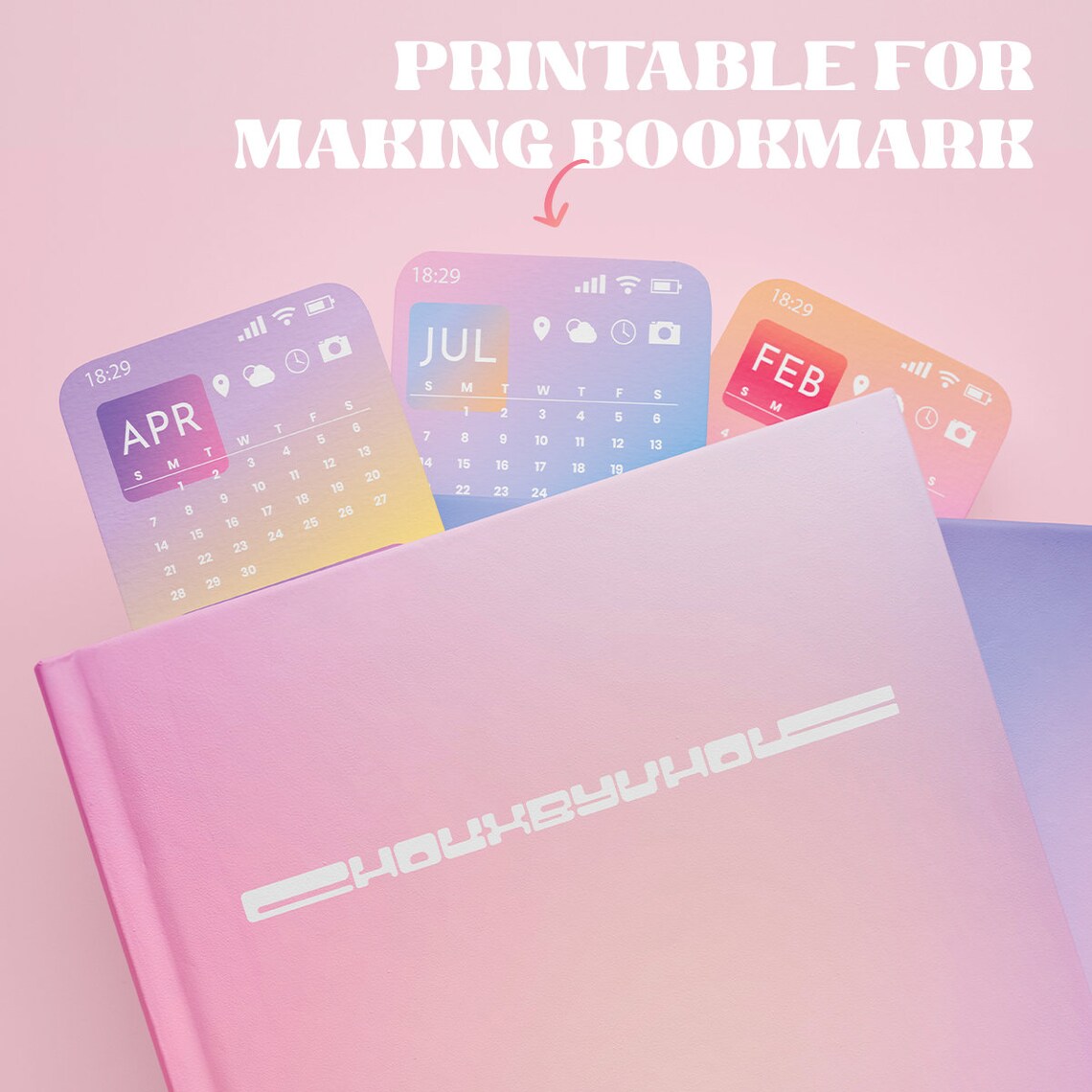 2024 Calendar Printable Cards Digital File for Christmas Gift, Bookmark ...