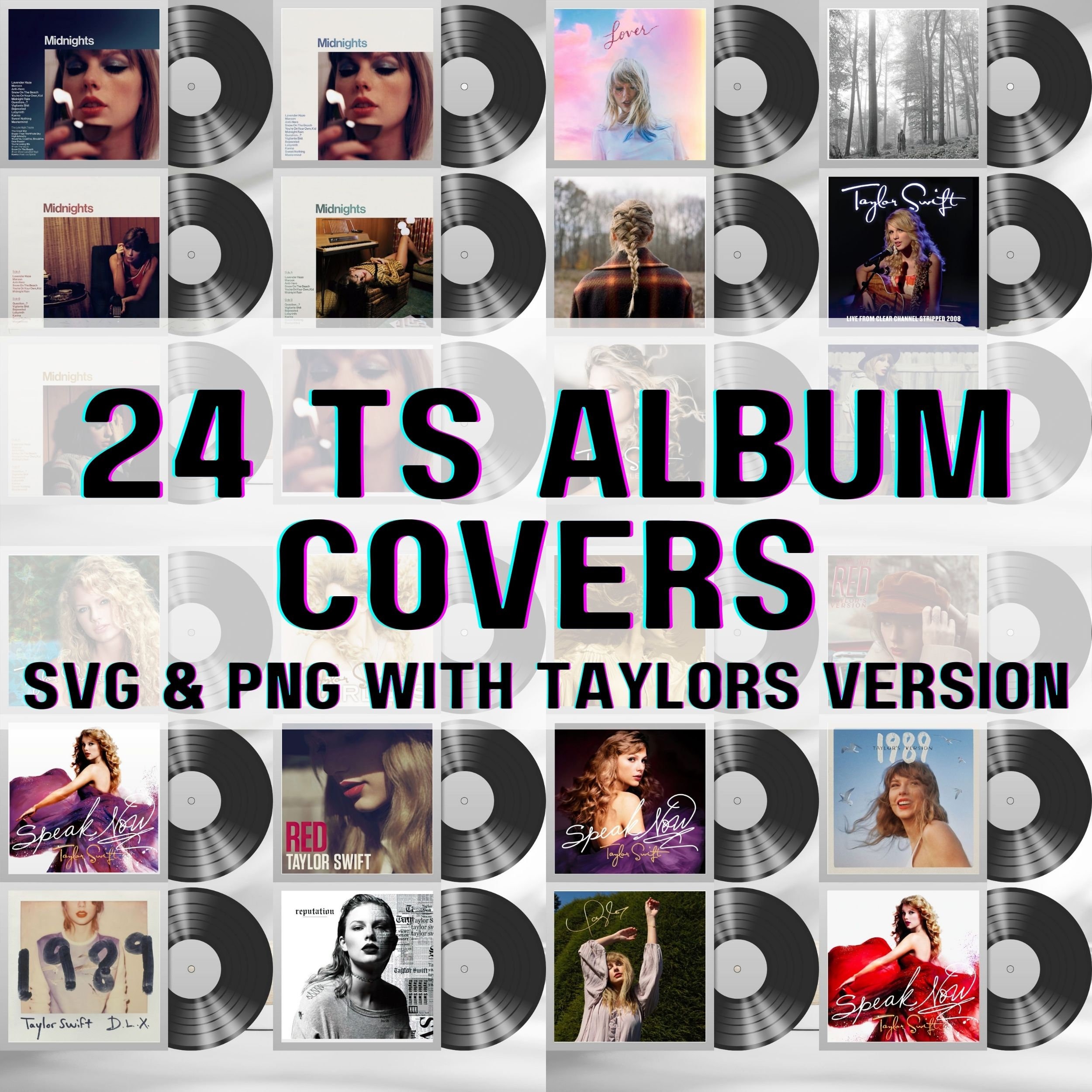 Taylor Swift Album Covers SVG and PNG Bundle, Taylor Swift Albums ...