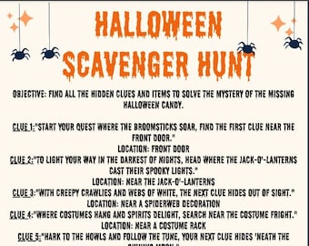 Halloween Scavenger Hunt- Downloadable Activity - Etsy