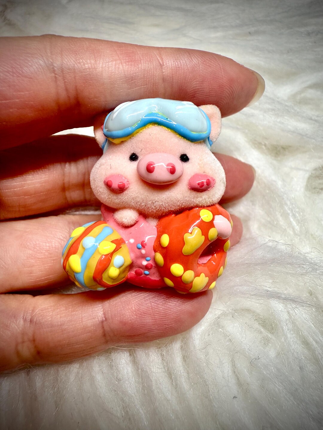 Handmade 3D Pig Bead: Painted Jewelry Accessory - Etsy
