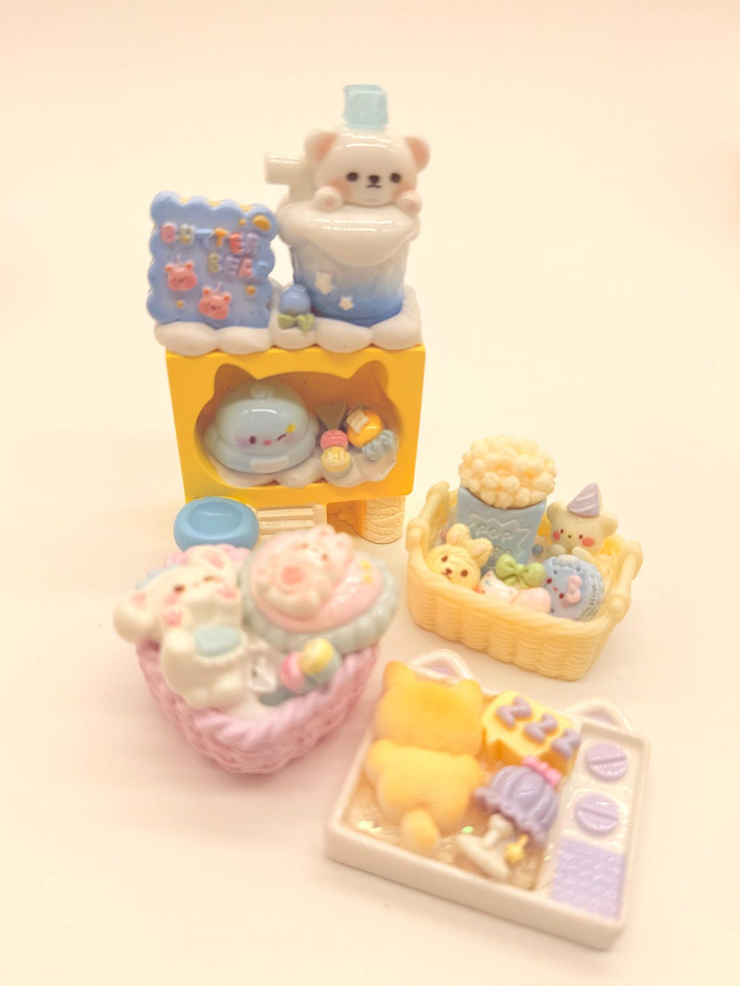 Mini Cartoon Food Miniatures,3/4pcs Cute Miniatures for DIY Barrettes ...