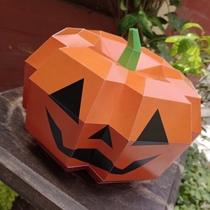 Halloween Papercraft Pumpkin With Faces to Choose From - Etsy